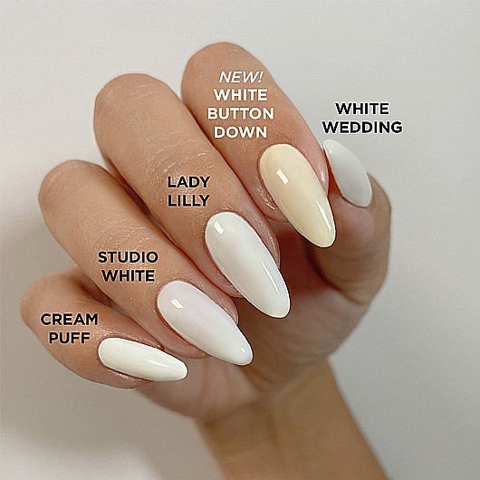 Shellac White Button Down לק ג'ל היפואלרגני שמנת בהיר חצי שקוף | לק ג'ל ...