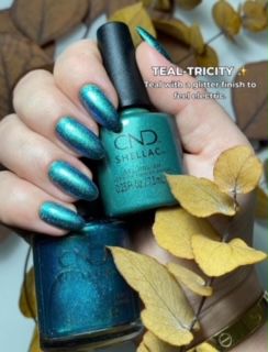 Shellac Teal Tricity לק ג'ל היפואלרגני בצבע ירוק כחלחל מנצנץ | לק ג'ל ...