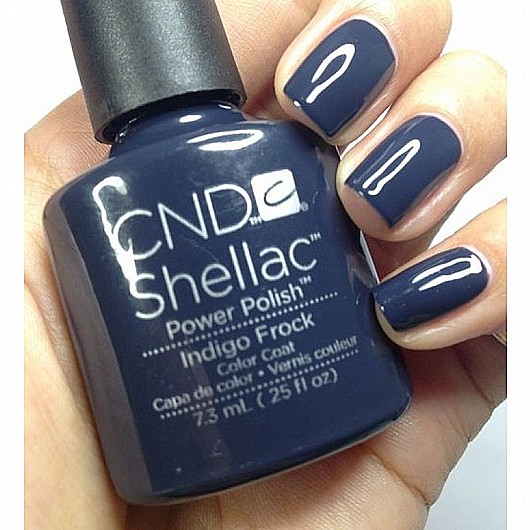 Shellac Indigo Frock לק ג'ל היפואלרגני בצבע כחול אפור כהה אטום | לק ג'ל ...