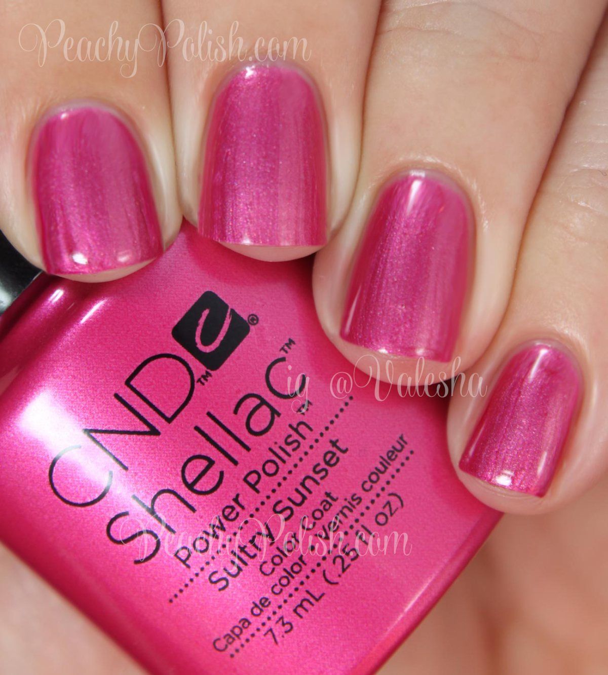 Shellac Sultry Sunset לק ג'ל היפואלרגני בצבע ורוד סגלגל מטאלי אטום ...