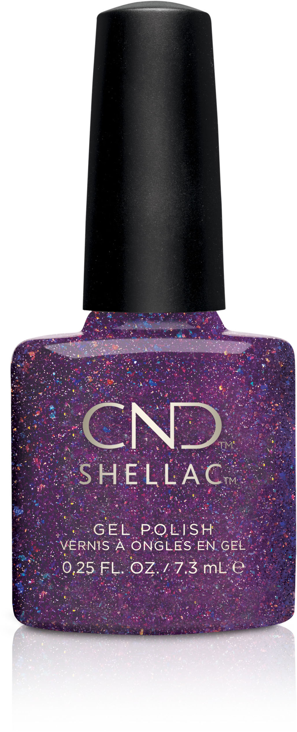 Shellac Nordic Lights לק ג'ל היפואלרגני בצבע סגול כהה מנצנץ חצי שקוף ...