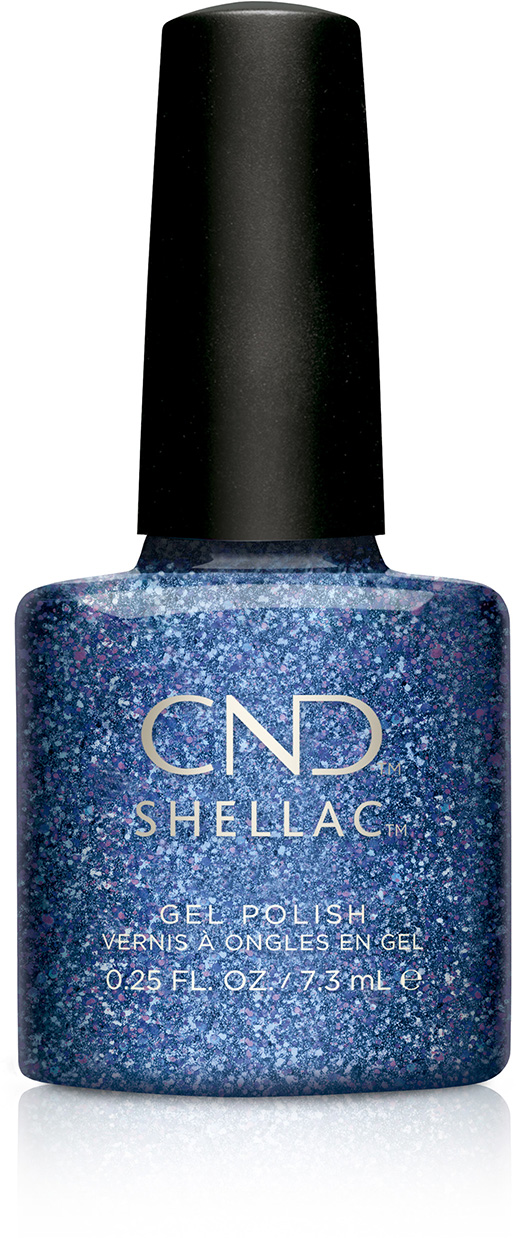 Shellac Starry Sapphire לק ג'ל היפואלרגני בצבע כחול עמוק מנצנץ אטום ...